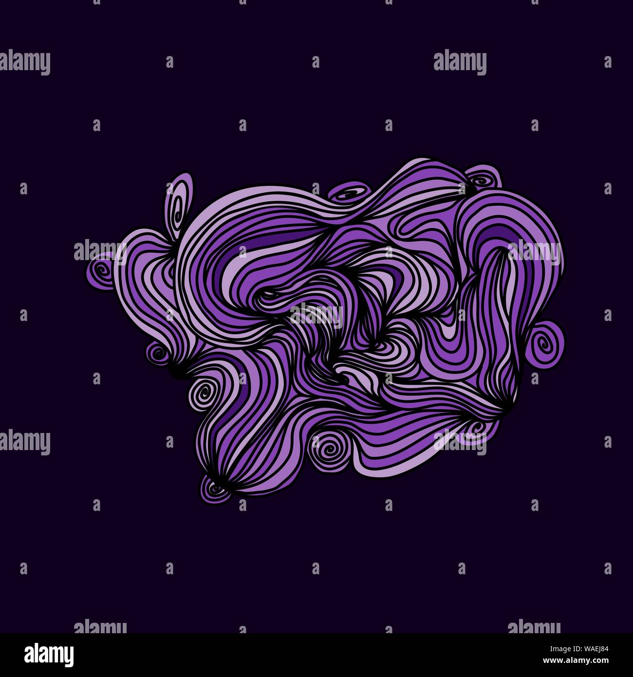 Wave abstract violet pattern. Round lines background. Vector ...