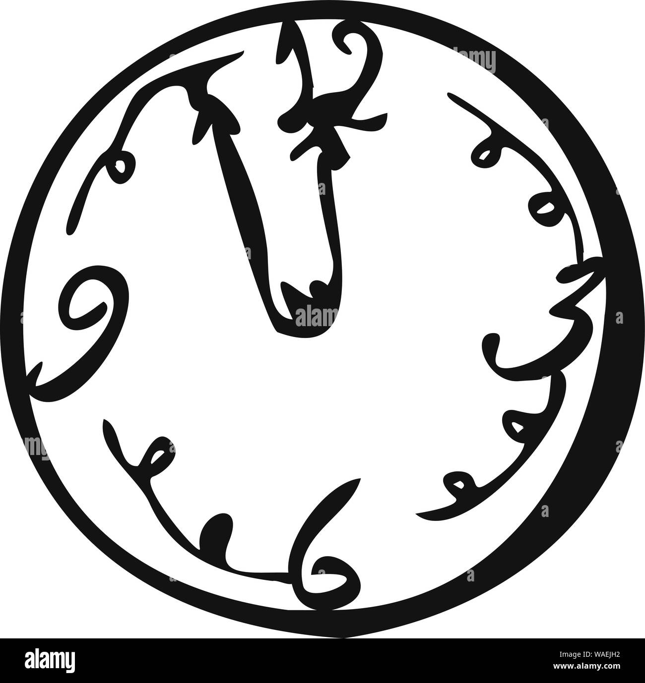 line art clock on the wall vector illusration Stock Vector Image & Art ...