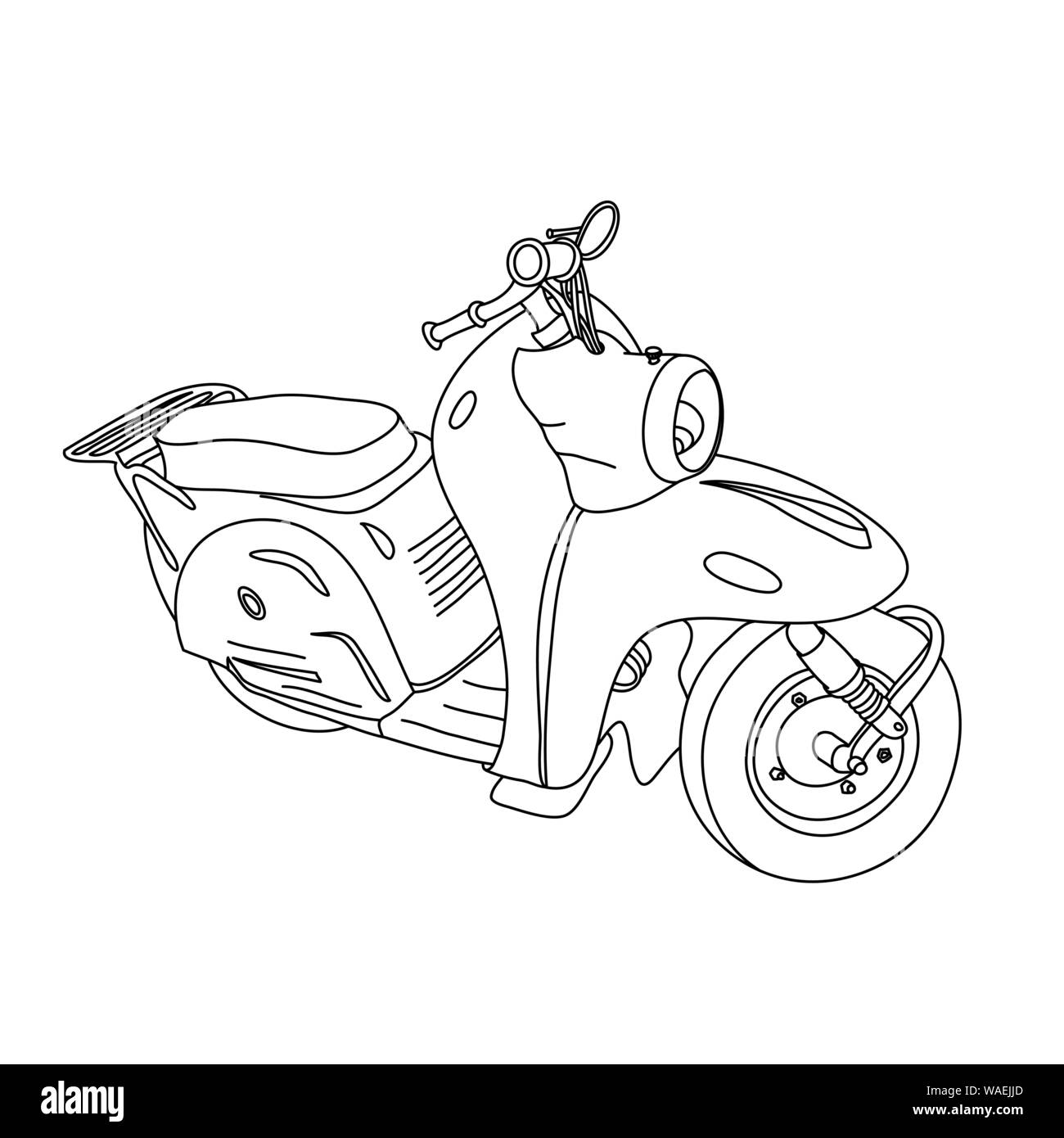 Scooter sketch. Bike print. Vector simple illustration Stock Vector ...