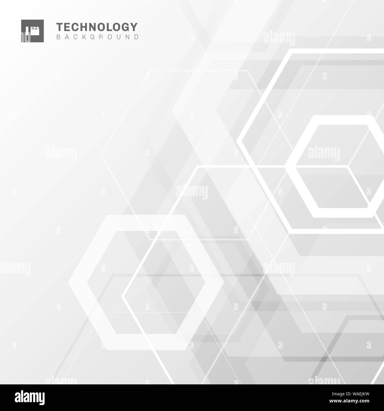 Abstract geometric hexagon shape technology digital futuristic concept ...