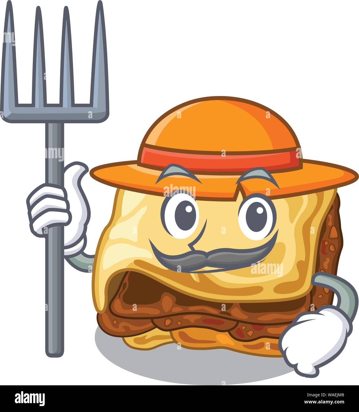 Farmer moussaka with in the mascot shape Stock Vector Image & Art - Alamy