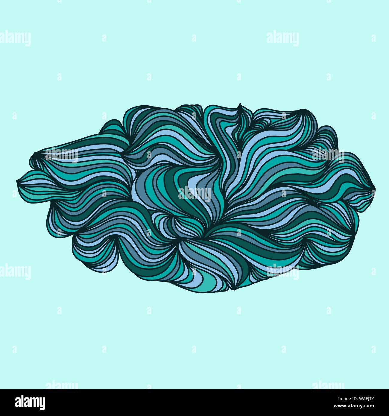 Wave abstract blue pattern. Round lines background. Vector illustration ...