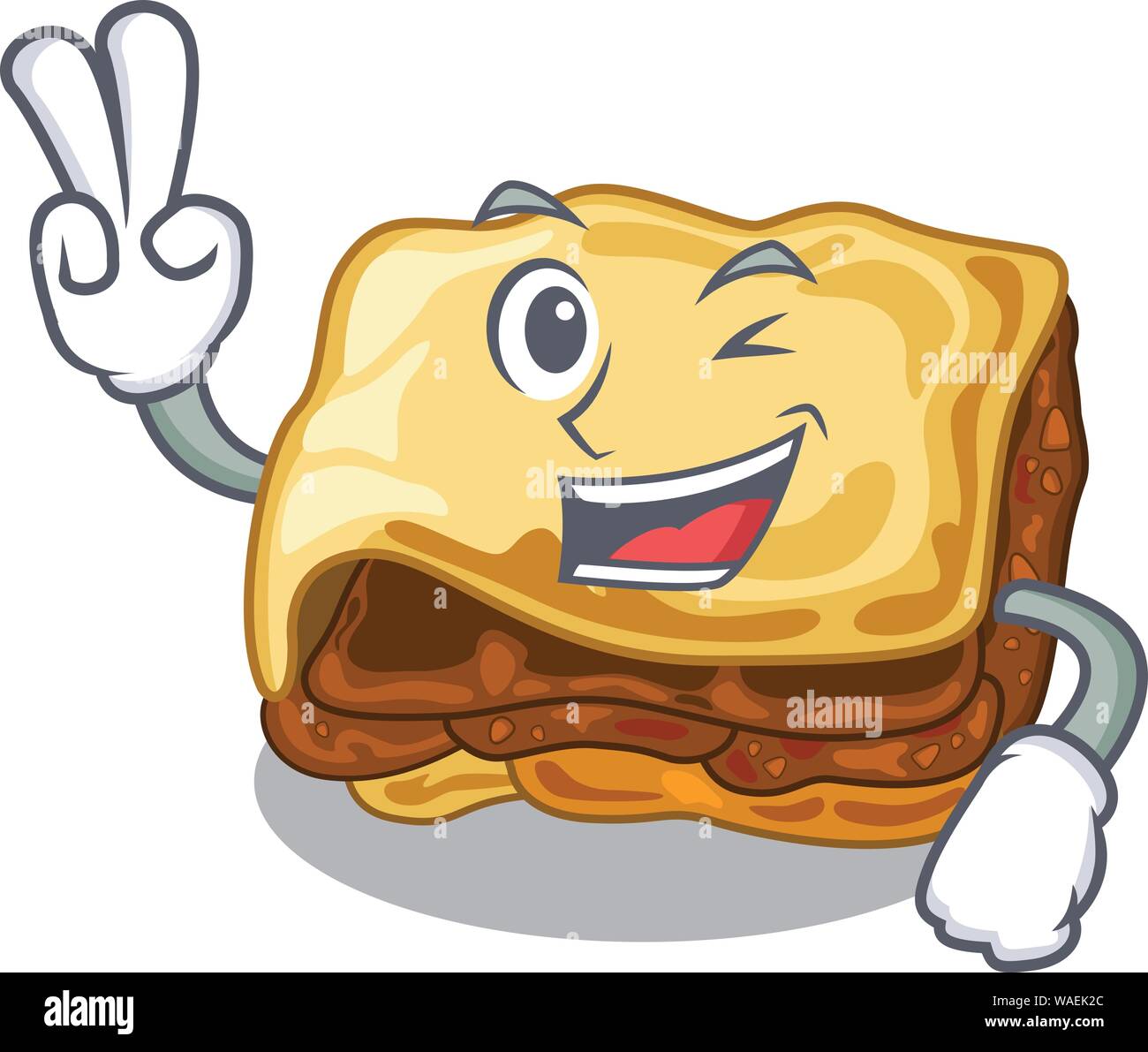 Two finger moussaka is cooked in cartoon pan Stock Vector Image & Art ...