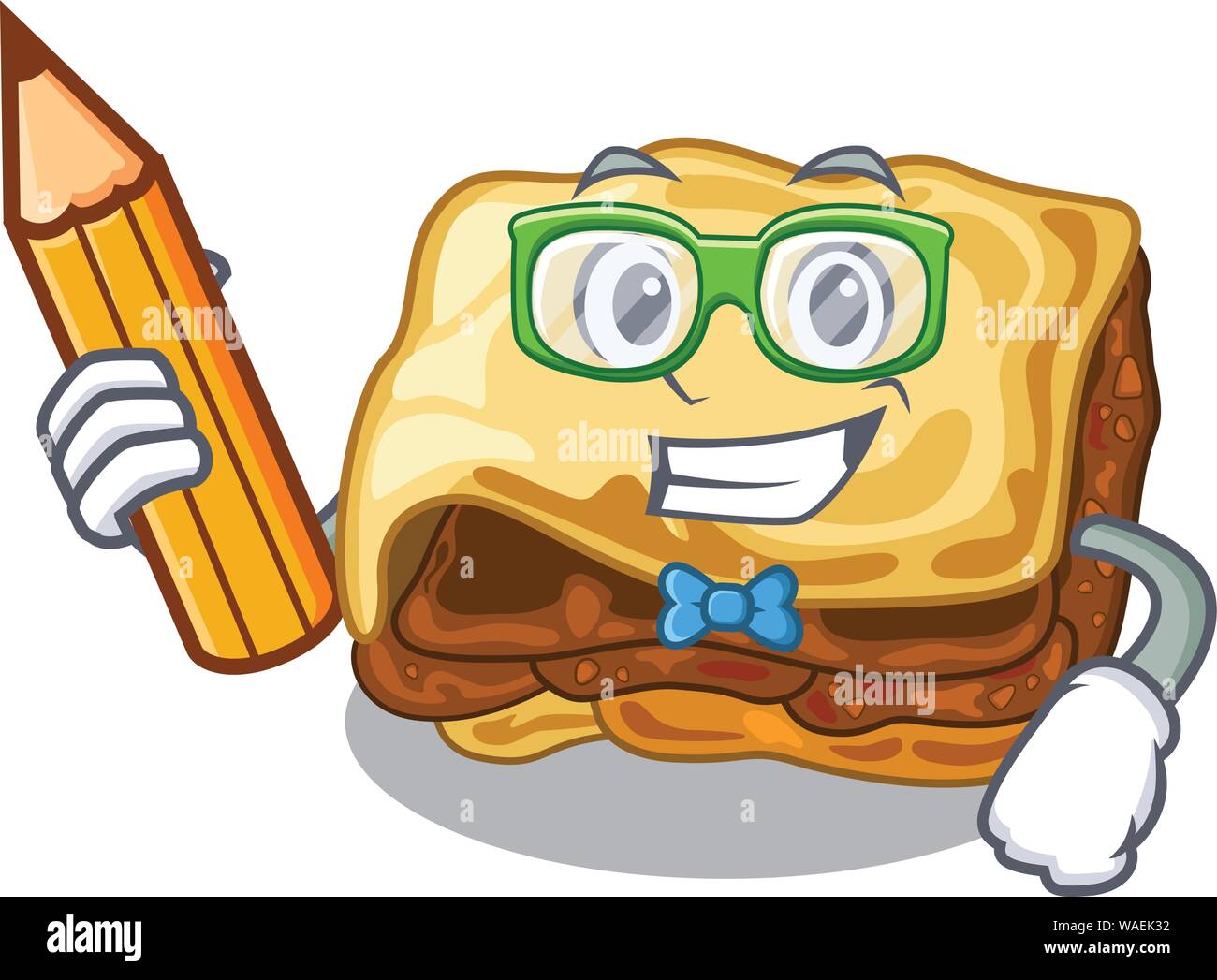 Student moussaka is cooked in cartoon pan Stock Vector Image & Art - Alamy