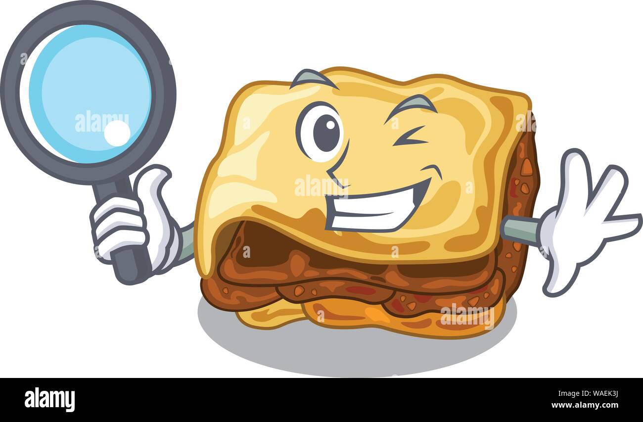 Detective moussaka is cooked in cartoon pan Stock Vector Image & Art ...