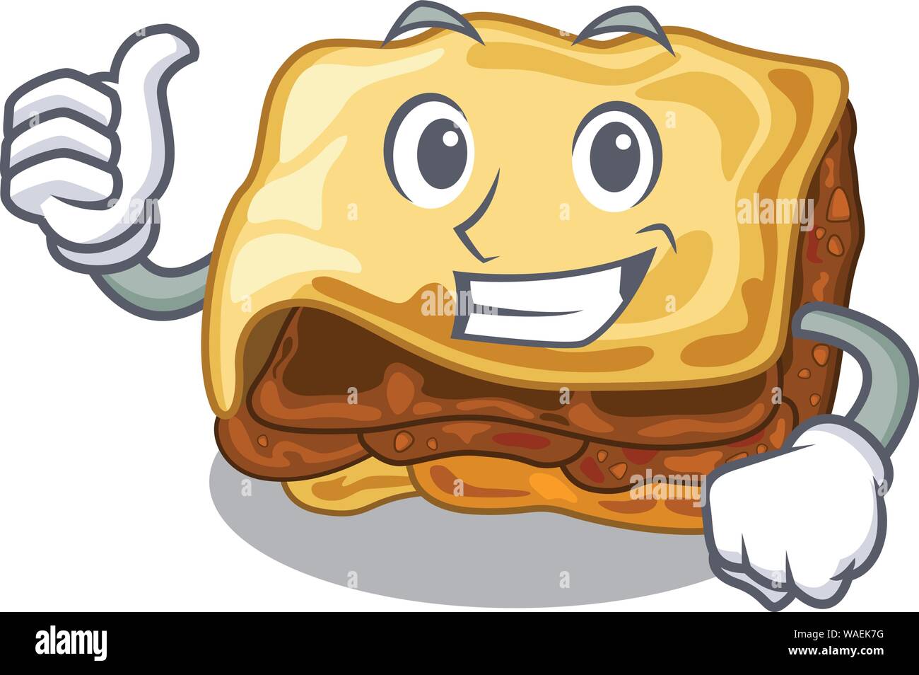 Thumbs up moussaka is cooked in cartoon pan Stock Vector Image & Art ...
