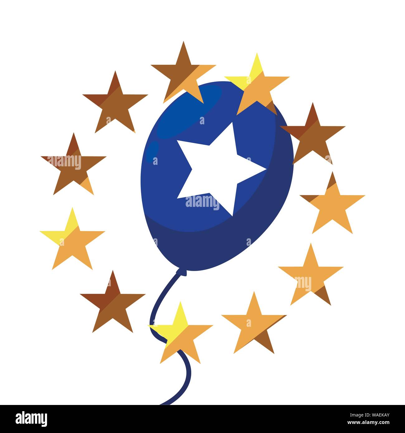 happy labor day - balloon stars decoration celebration vector ...