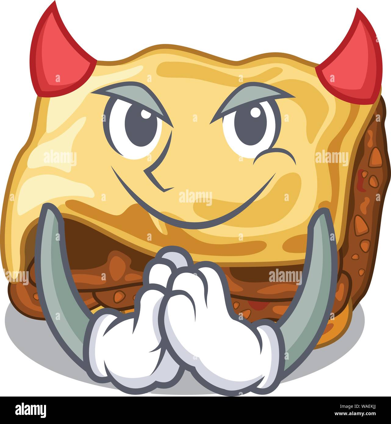 Devil moussaka isolated with in the cartoon Stock Vector Image & Art ...