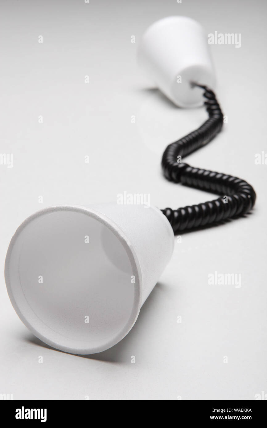 Tin can phone hi-res stock photography and images - Alamy