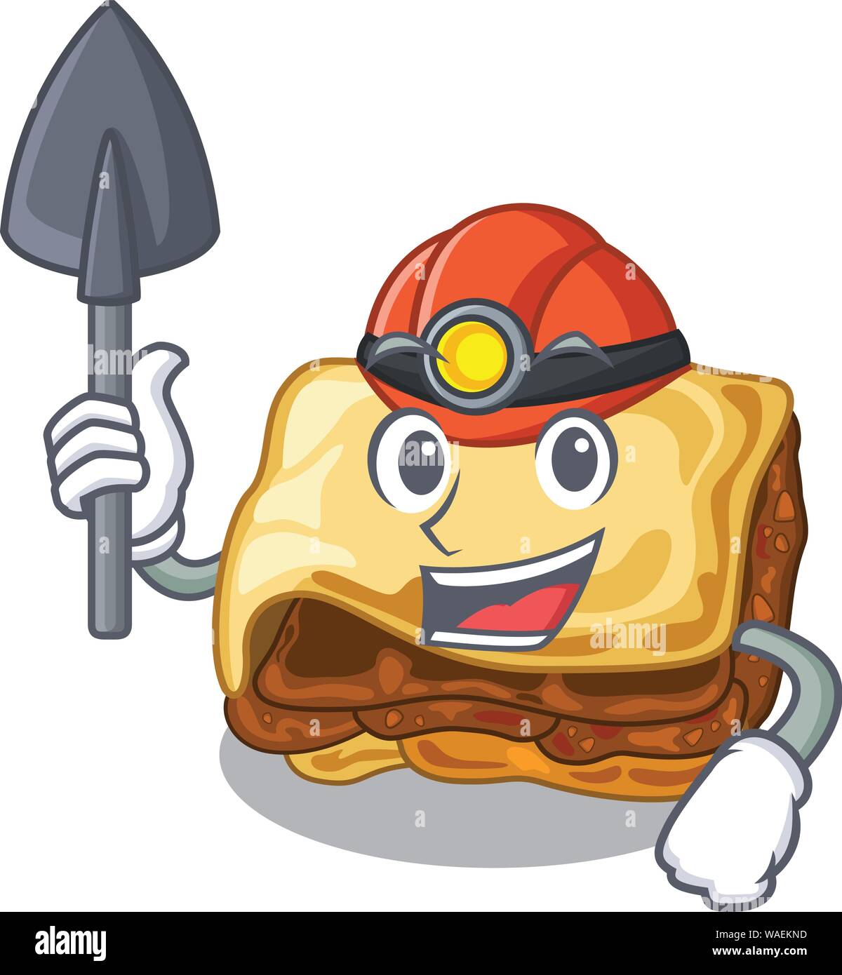 Miner moussaka isolated with in the cartoon Stock Vector Image & Art ...
