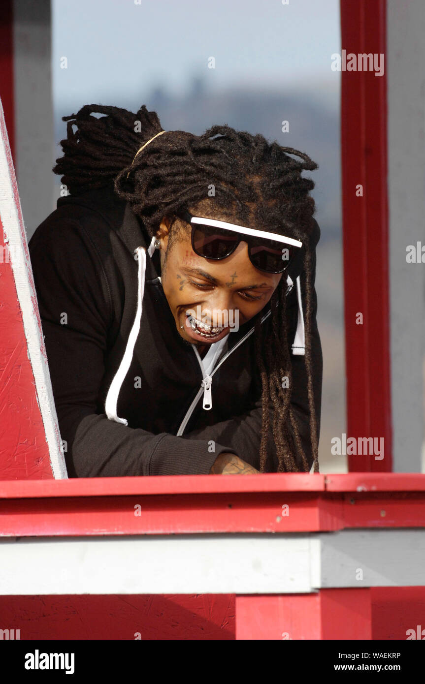 Rapper Lil Wayne on-set at the Mack 10 ft. Lil Wayne, and Rick Ross "So ...