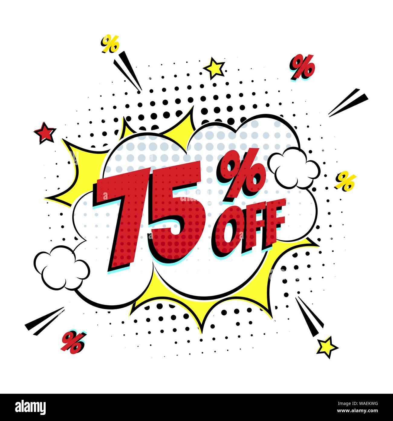 Comic lettering 75 percent off SALE in the speech bubble comic style ...