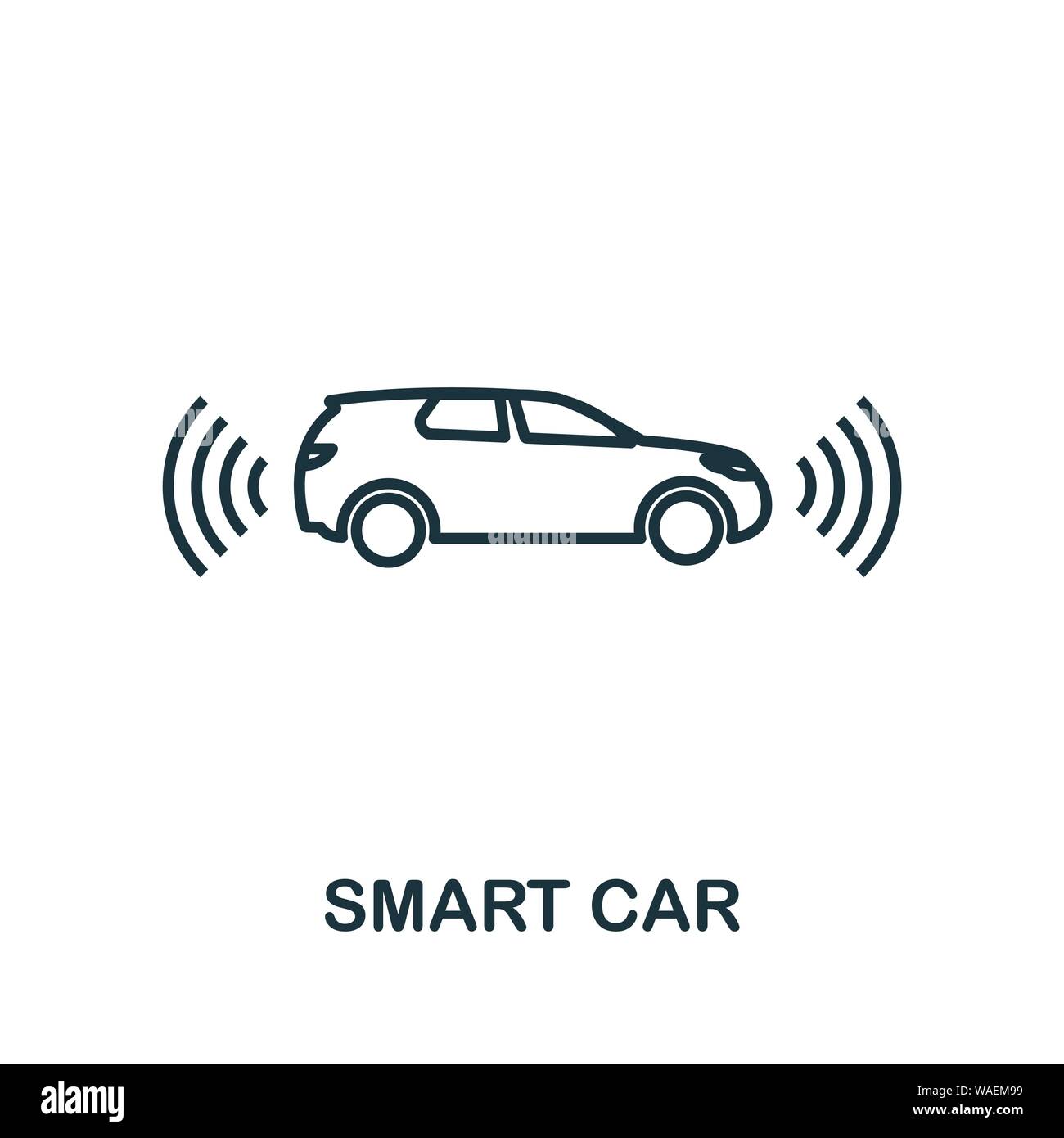 Smart Car outline icon. Creative design from smart devices icon ...