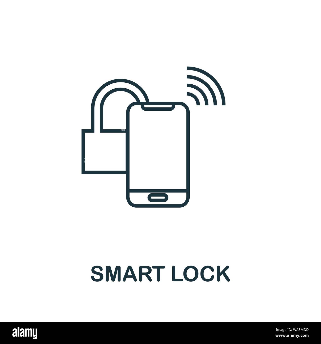 Smart Lock outline icon. Creative design from smart devices icon ...