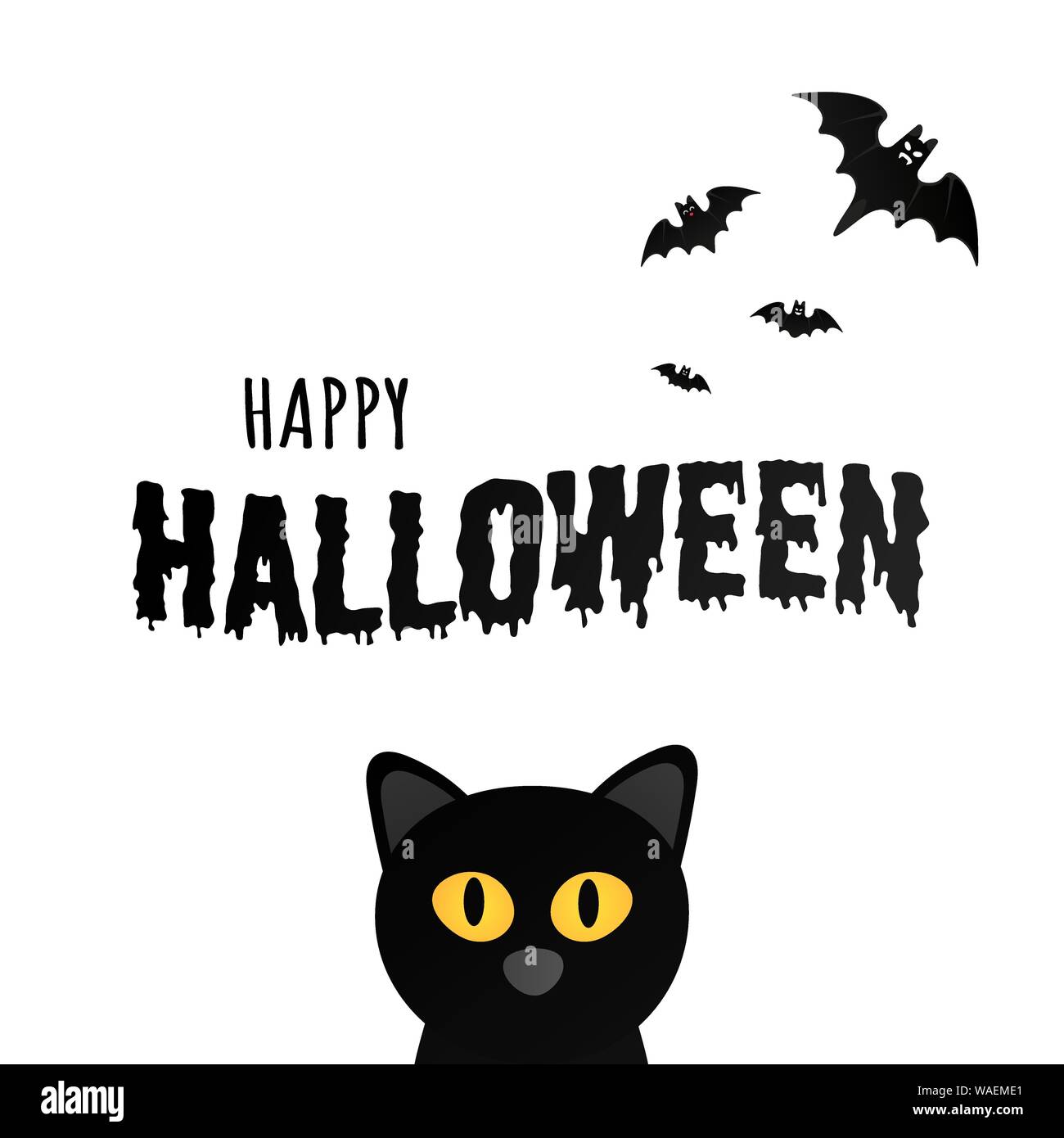 Halloween celebration cute cat bat Stock Vector Images - Alamy