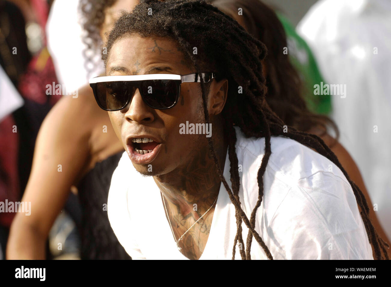Rapper Lil Wayne on-set at the Mack 10 ft. Lil Wayne, and Rick Ross "So ...