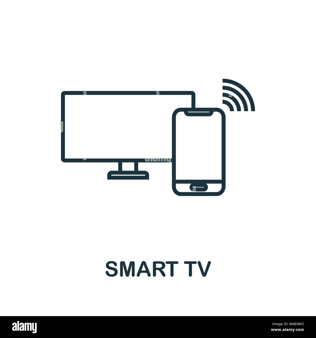 Smart Tv outline icon. Creative design from smart devices icon ...