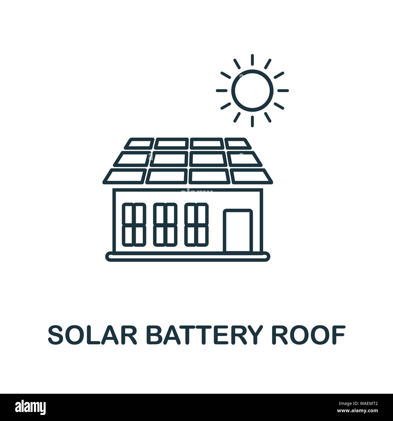 Solar Battery Roof outline icon. Creative design from smart devices ...