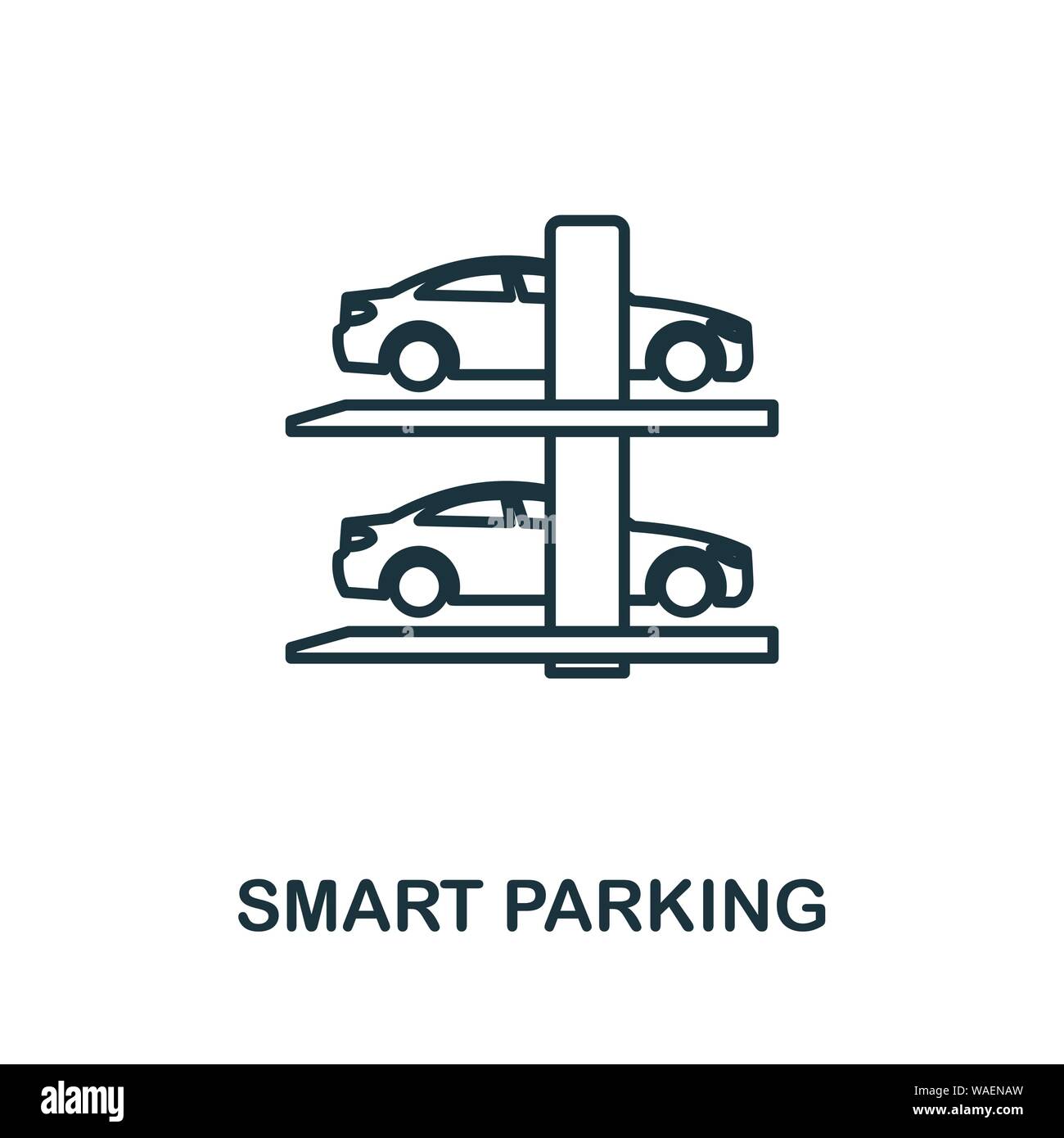 Smart Parking outline icon. Creative design from smart devices icon ...