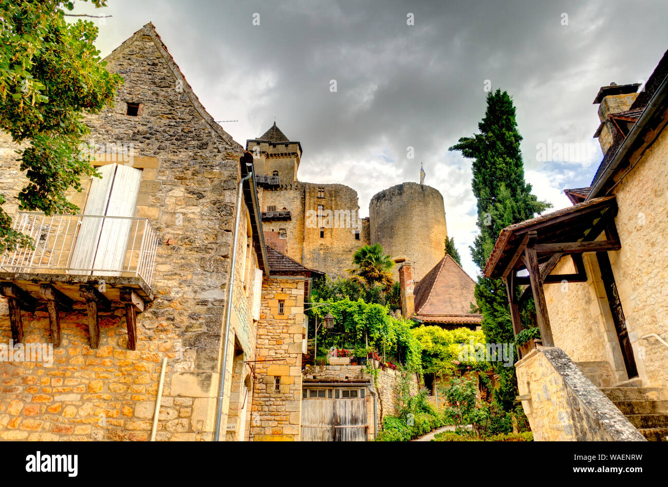 Aerial view castelnaud castle dordogne hi-res stock photography and ...