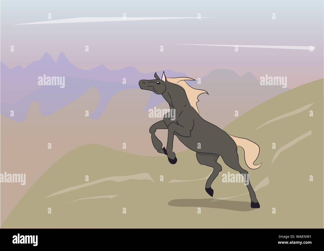 Cartoon Horse Running Away
