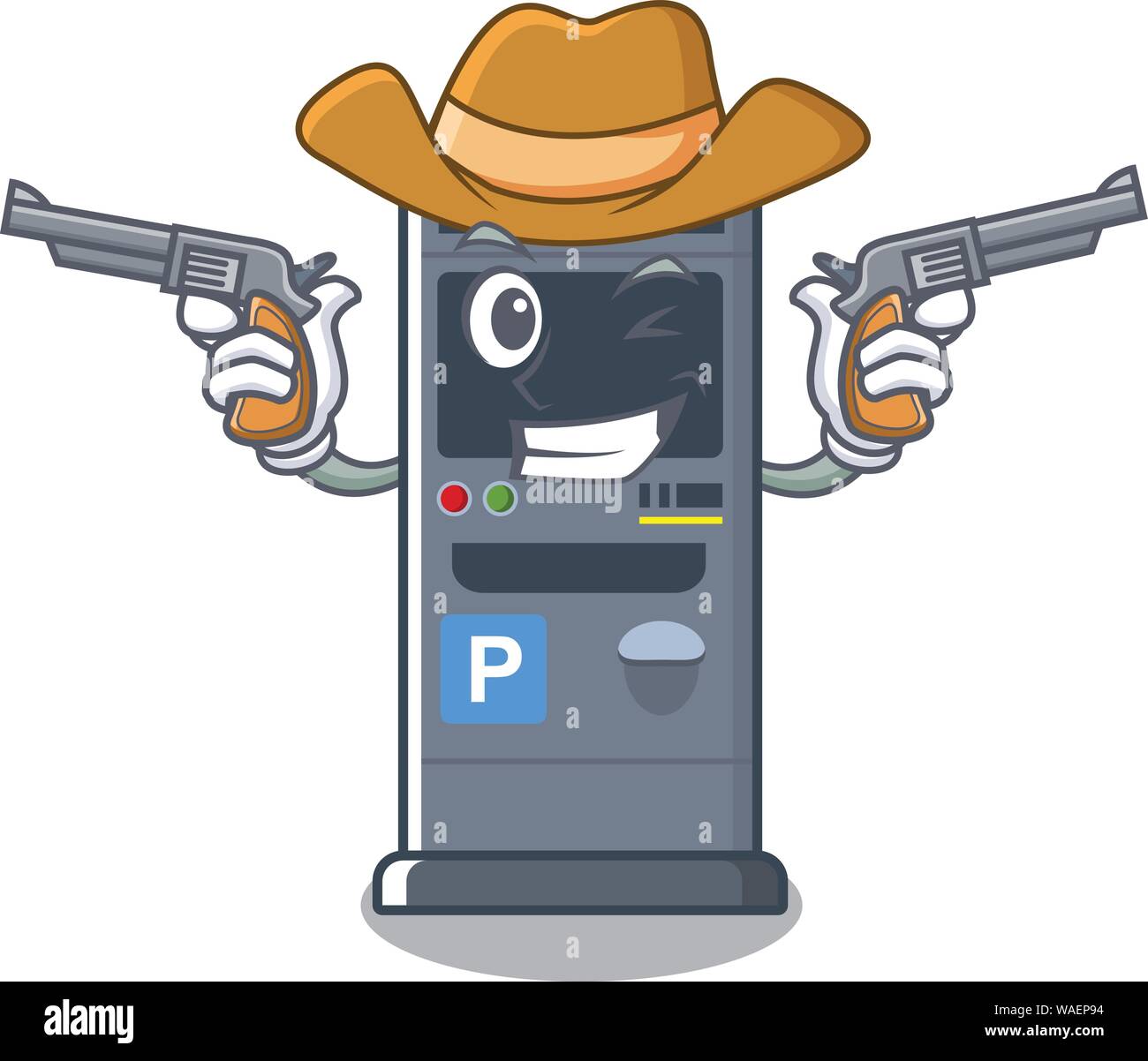 Cowboy parking vending machine in a character Stock Vector Image & Art ...