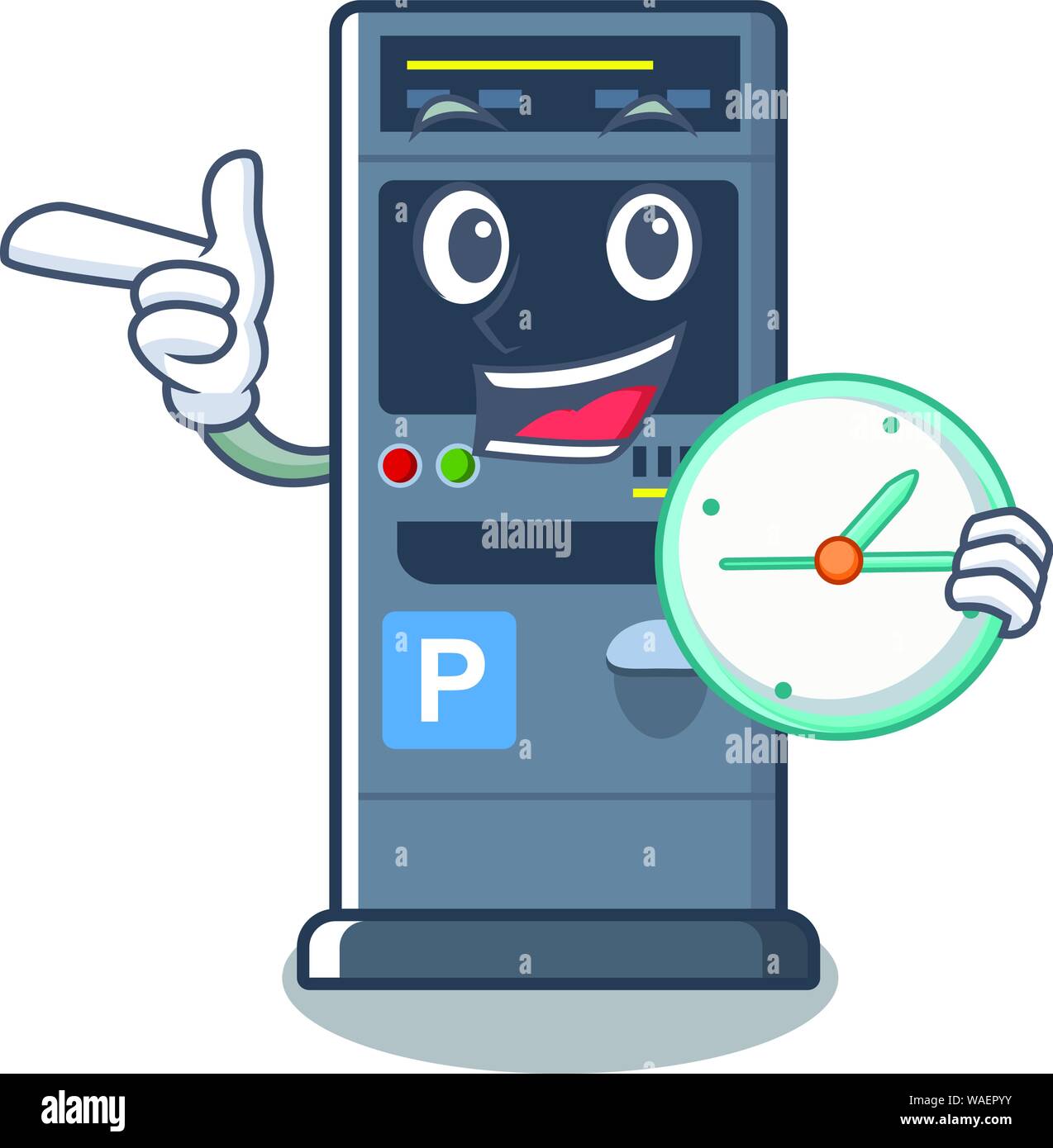 With clock parking vending machine the cartoon shape Stock Vector Image ...