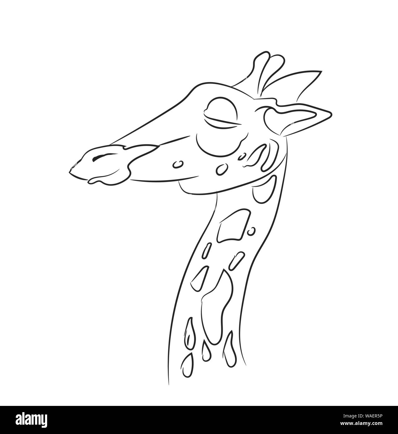 Giraffe one line drawing hi-res stock photography and images - Alamy