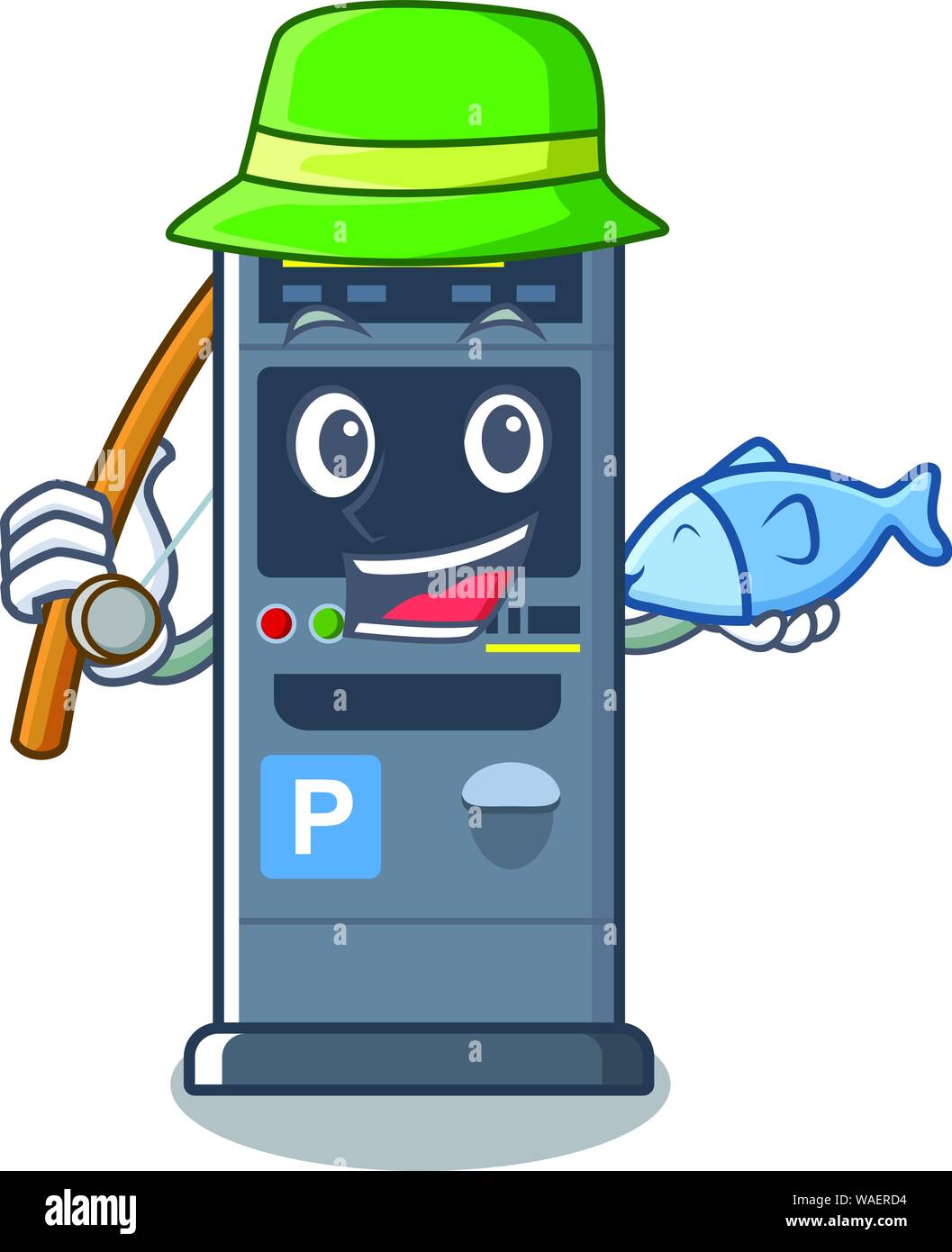 Fishing parking vending machine isolated the mascot Stock Vector Image ...