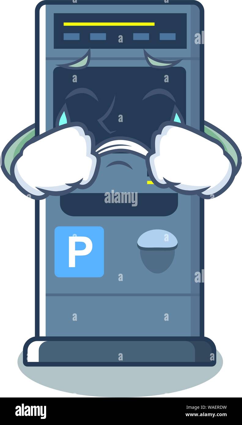 Crying parking vending machine isolated the mascot Stock Vector Image ...