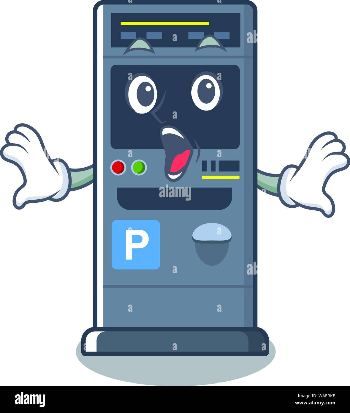 Surprised parking vending machine isolated the mascot Stock Vector ...