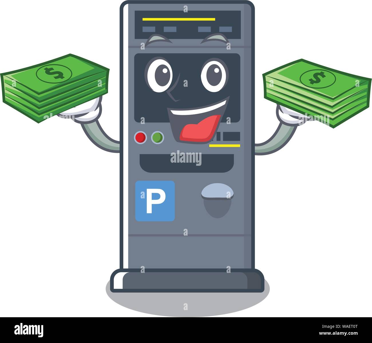 With money bag parking vending machine isolated the mascot Stock Vector ...