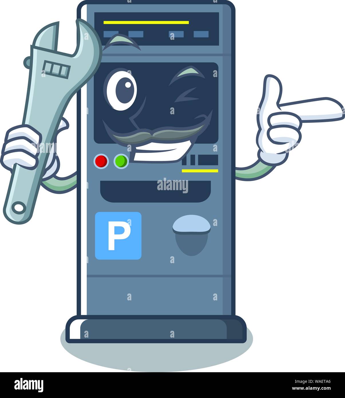 Mechanic vending machines park cartoon the door Stock Vector Image ...