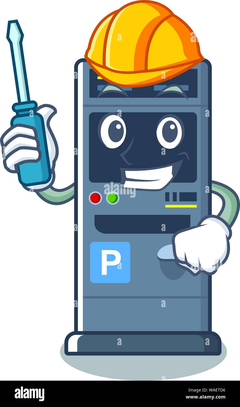 Automotive vending machines park cartoon the door Stock Vector Image ...