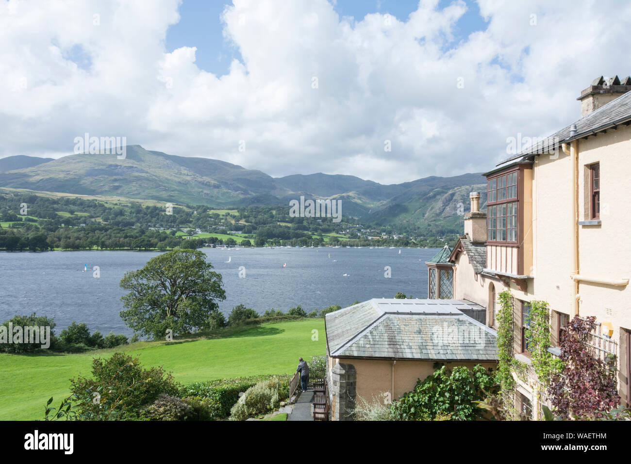 John Ruskin's Brantwood House and museum, overlooking Coniston Water ...