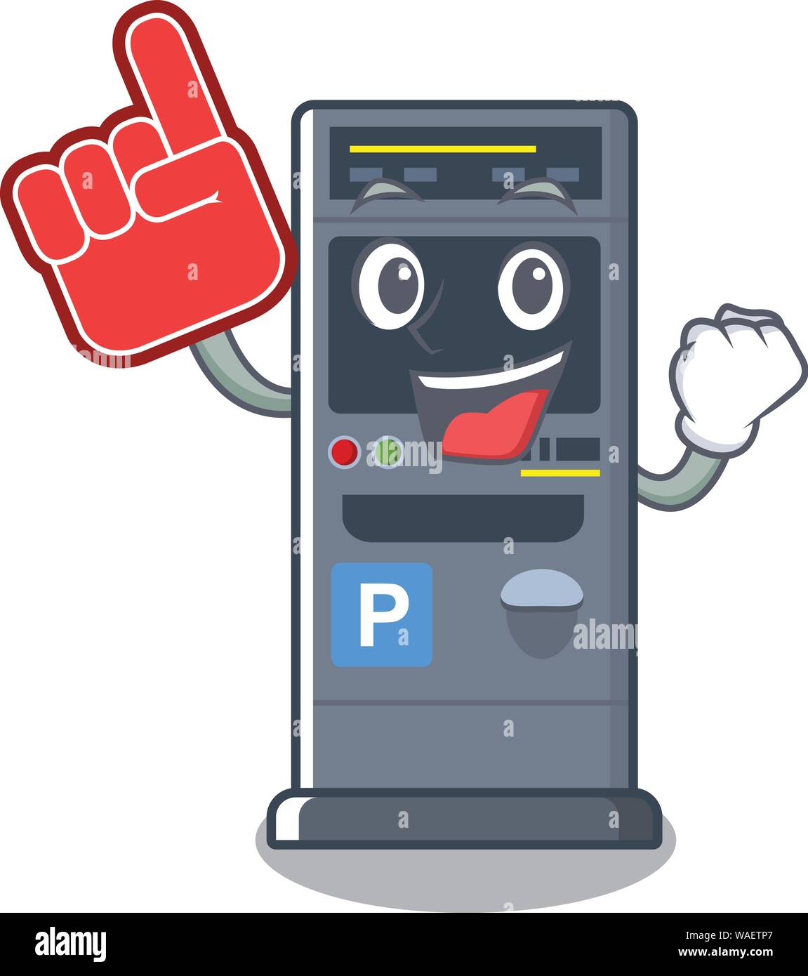 Foam finger vending machines park cartoon the door Stock Vector Image ...