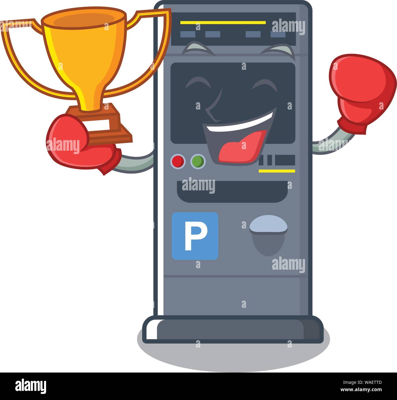 Boxing winner vending machines park cartoon the door Stock Vector Image ...