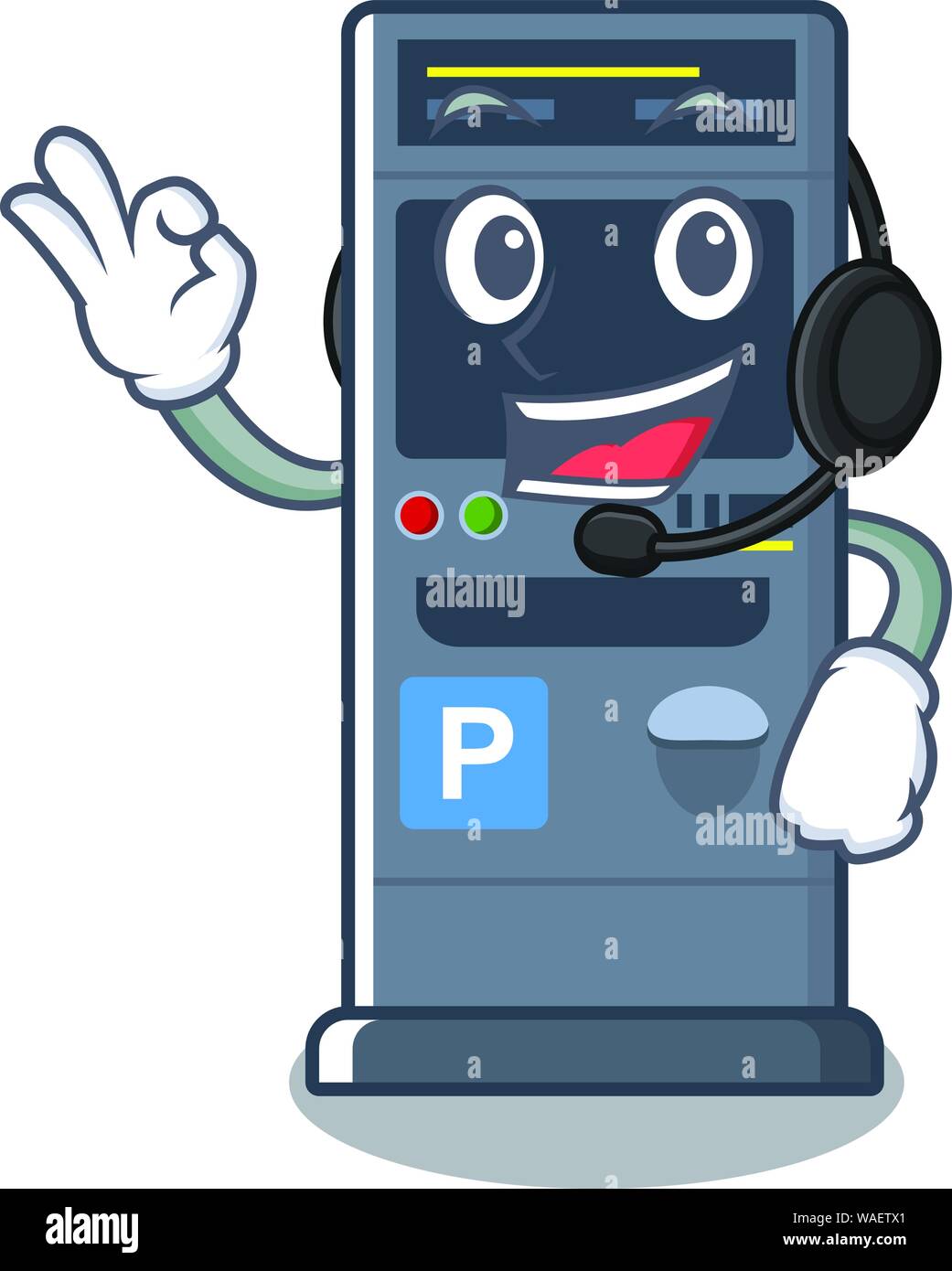 With headphone vending machines park cartoon the door Stock Vector ...
