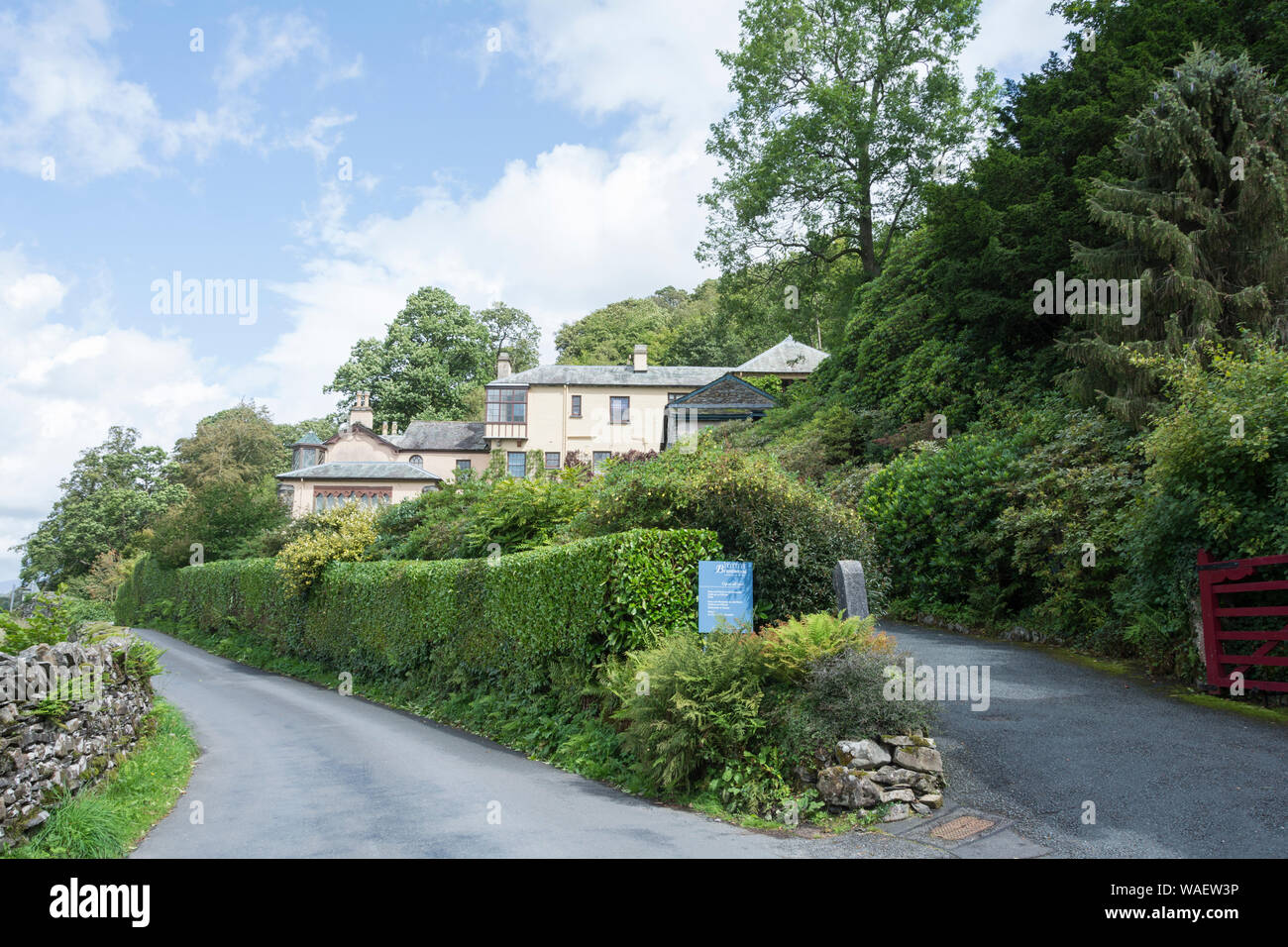 John Ruskin's Brantwood House and museum, overlooking Coniston Water ...