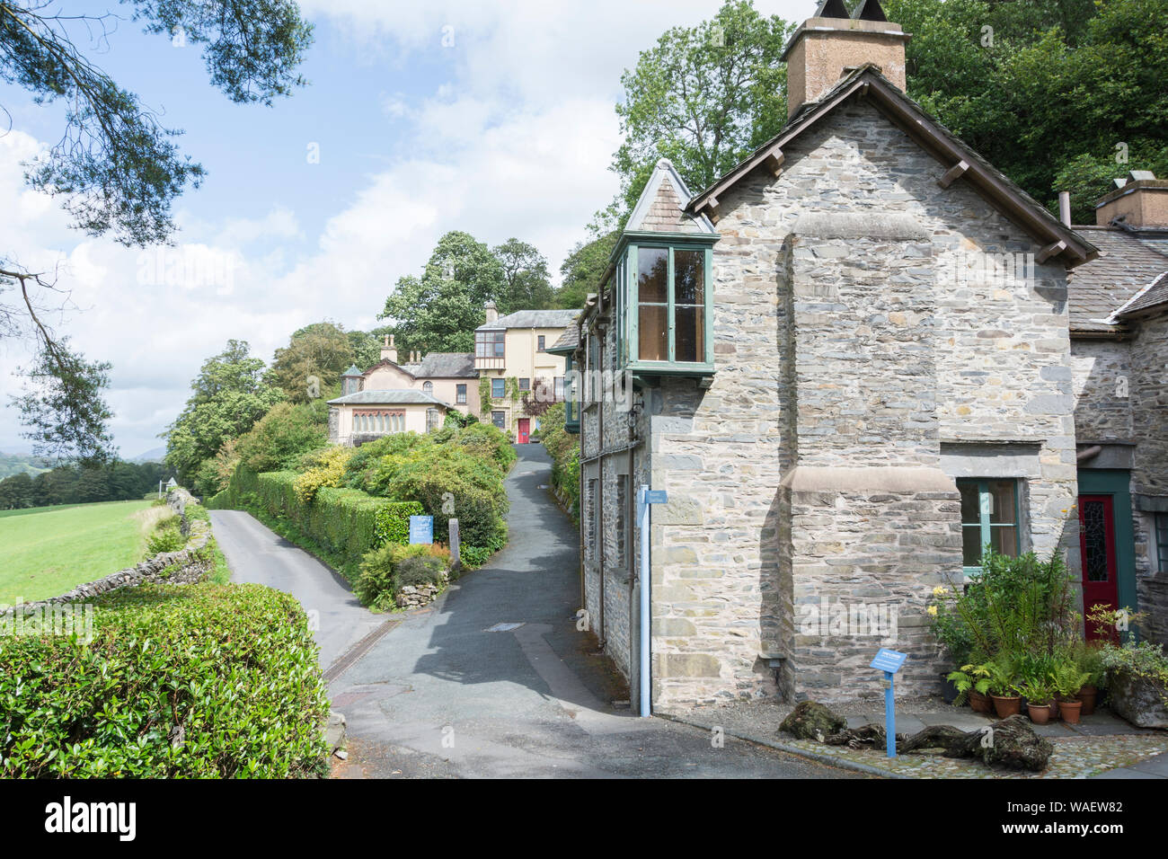 John Ruskin's Brantwood House and museum, overlooking Coniston Water ...