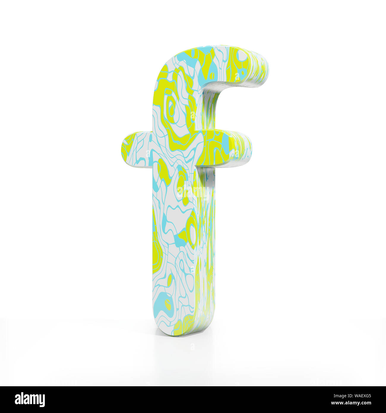 3D rendering letter small F on white background. Signs and symbols ...