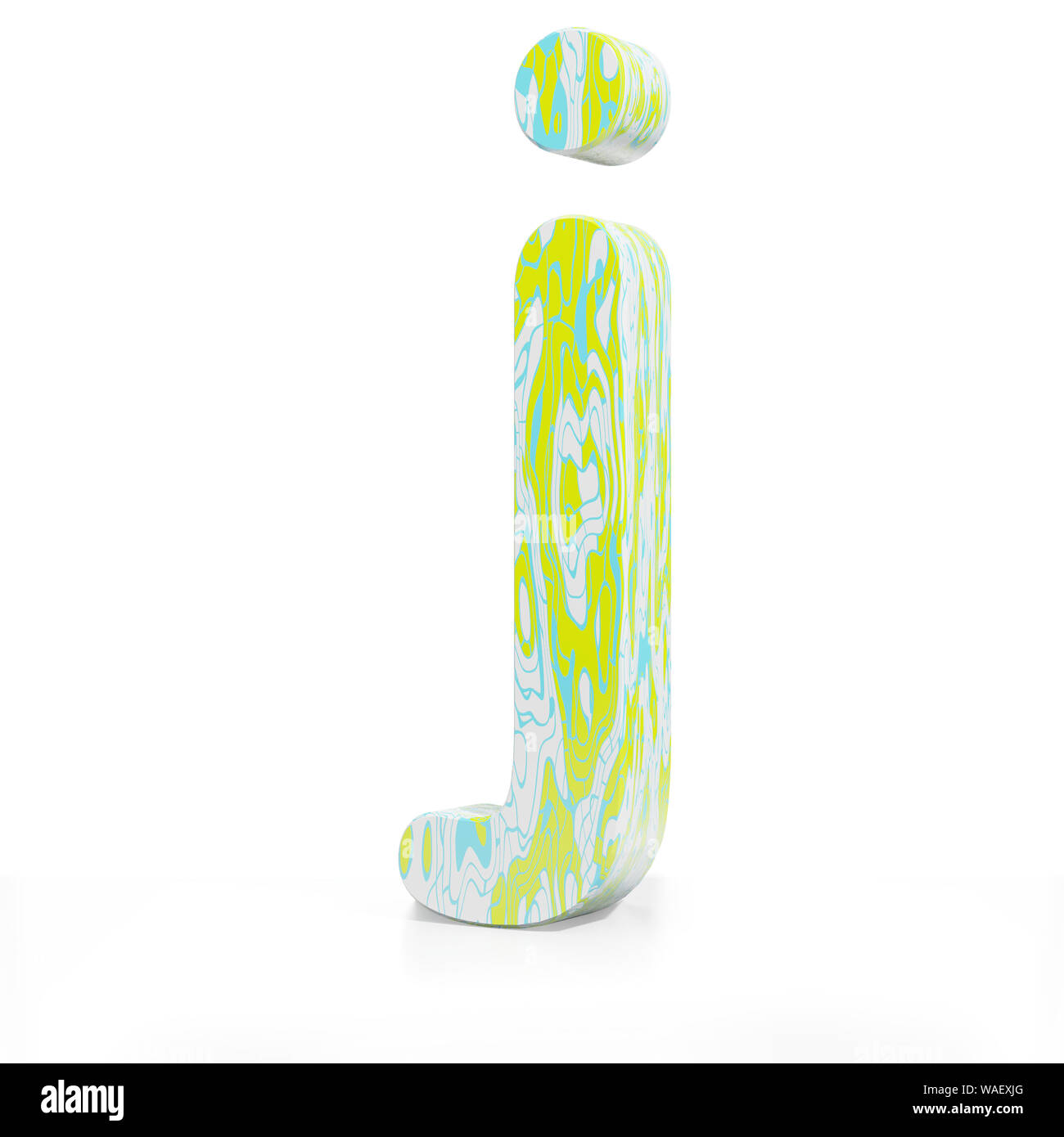 3D rendering letter small J on white background. Signs and symbols ...