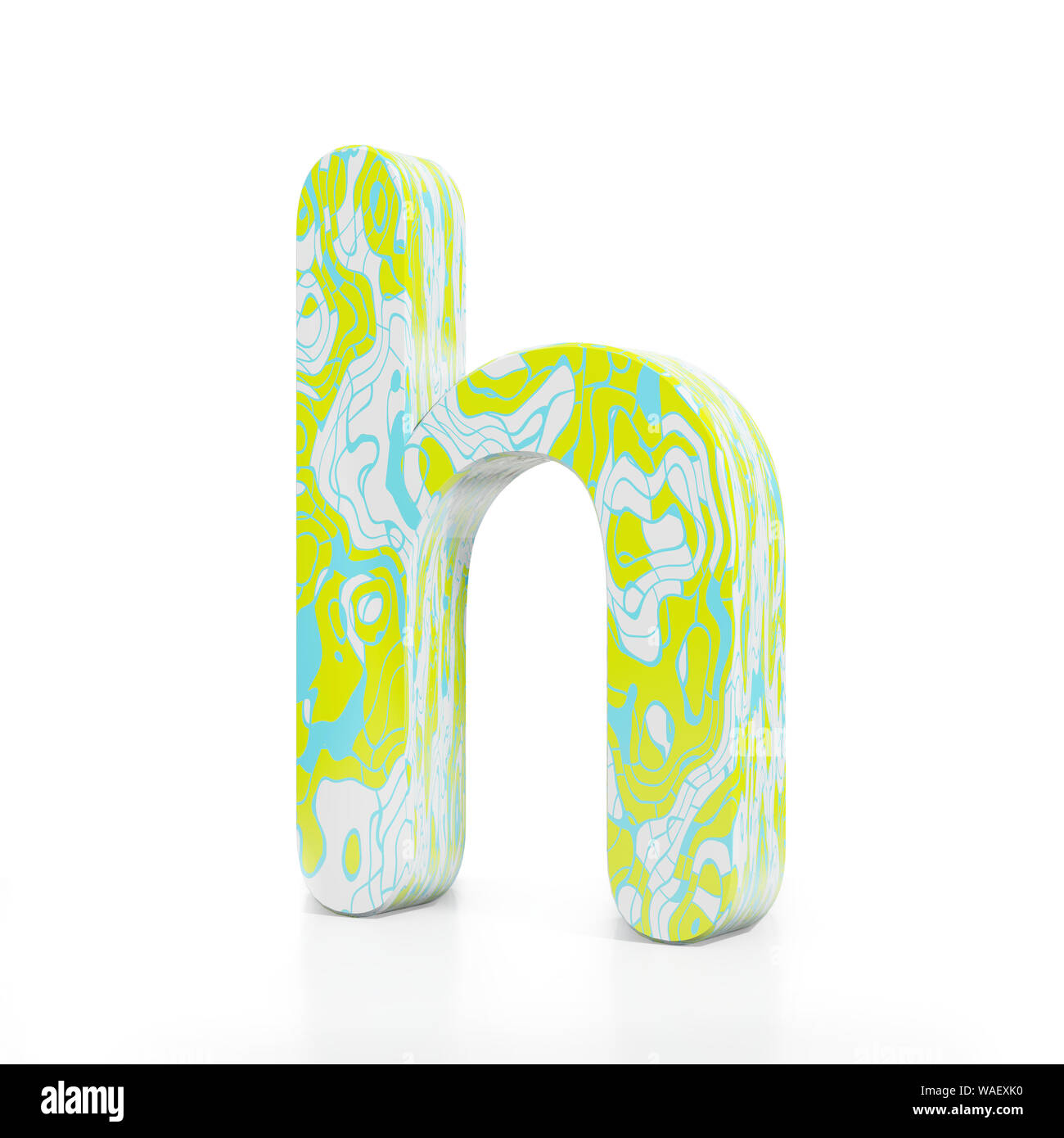 3D rendering letter small H on white background. Signs and symbols ...