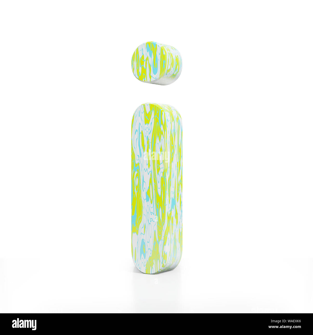 3D rendering letter small I on white background. Signs and symbols ...