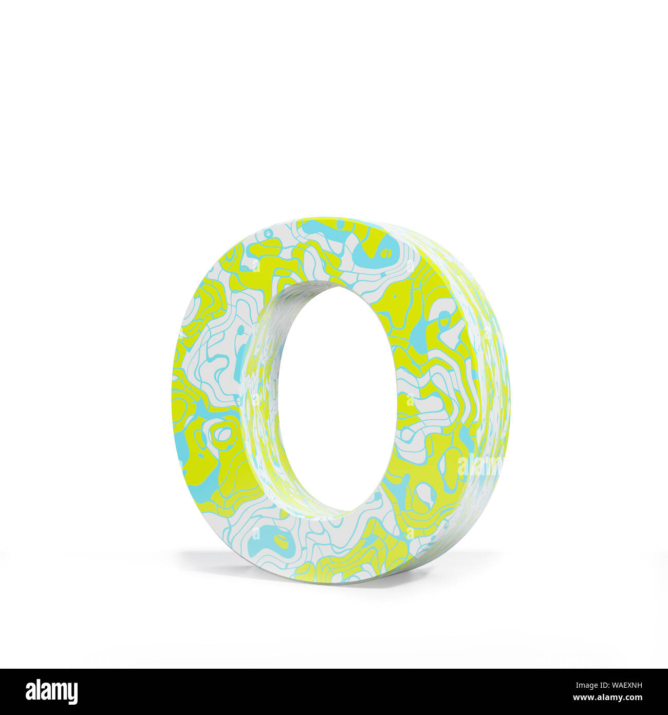 3D rendering letter small O on white background. Signs and symbols ...