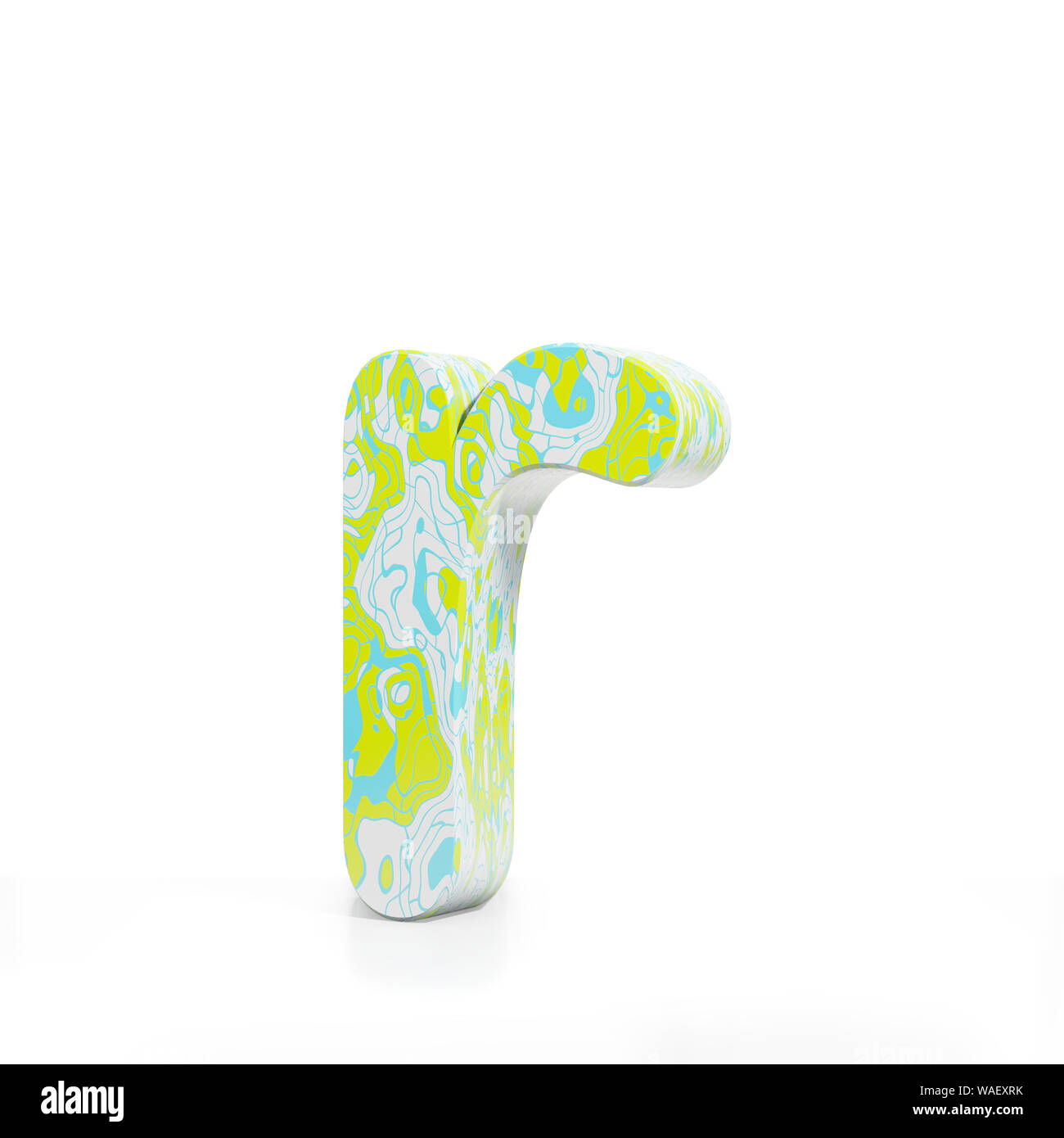 3D rendering letter small R on white background. Signs and symbols ...