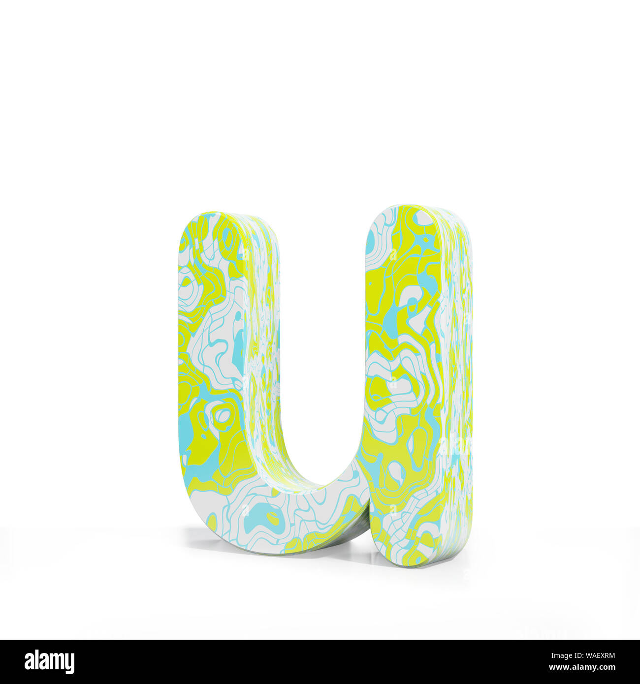 3D rendering letter small U on white background. Signs and symbols ...