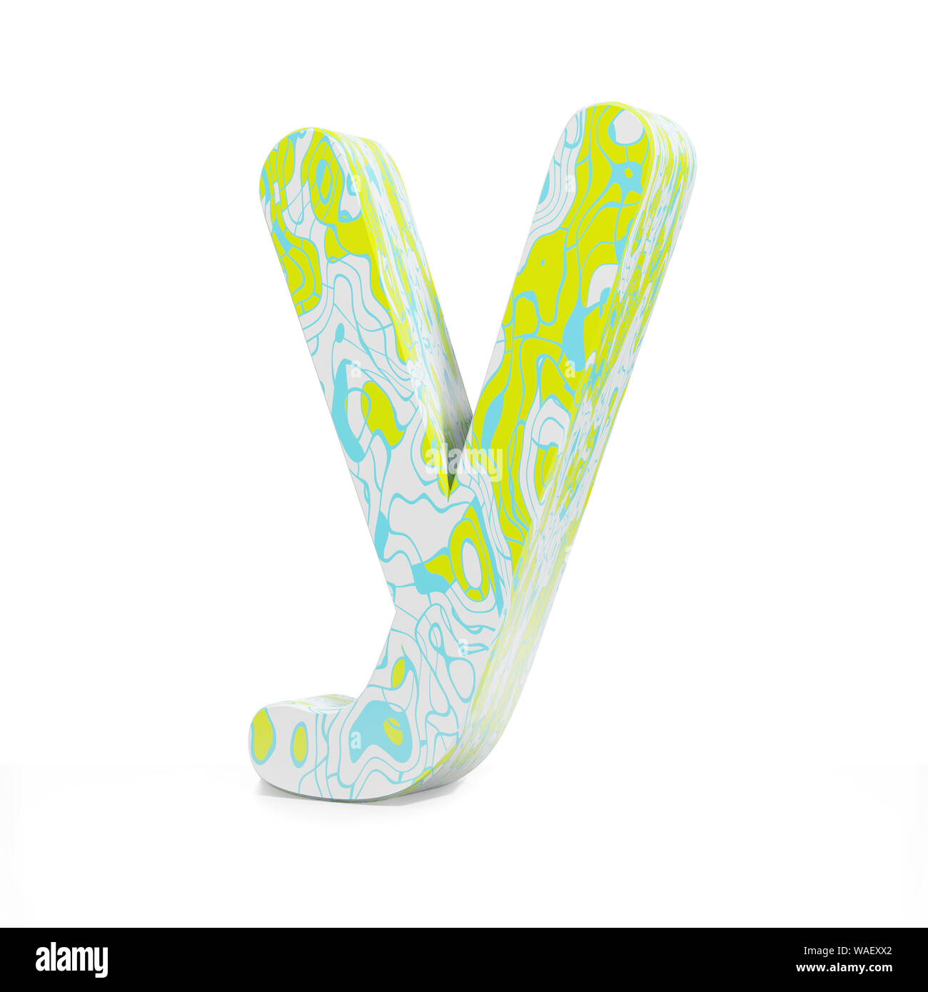 3D rendering letter small Y on white background. Signs and symbols ...