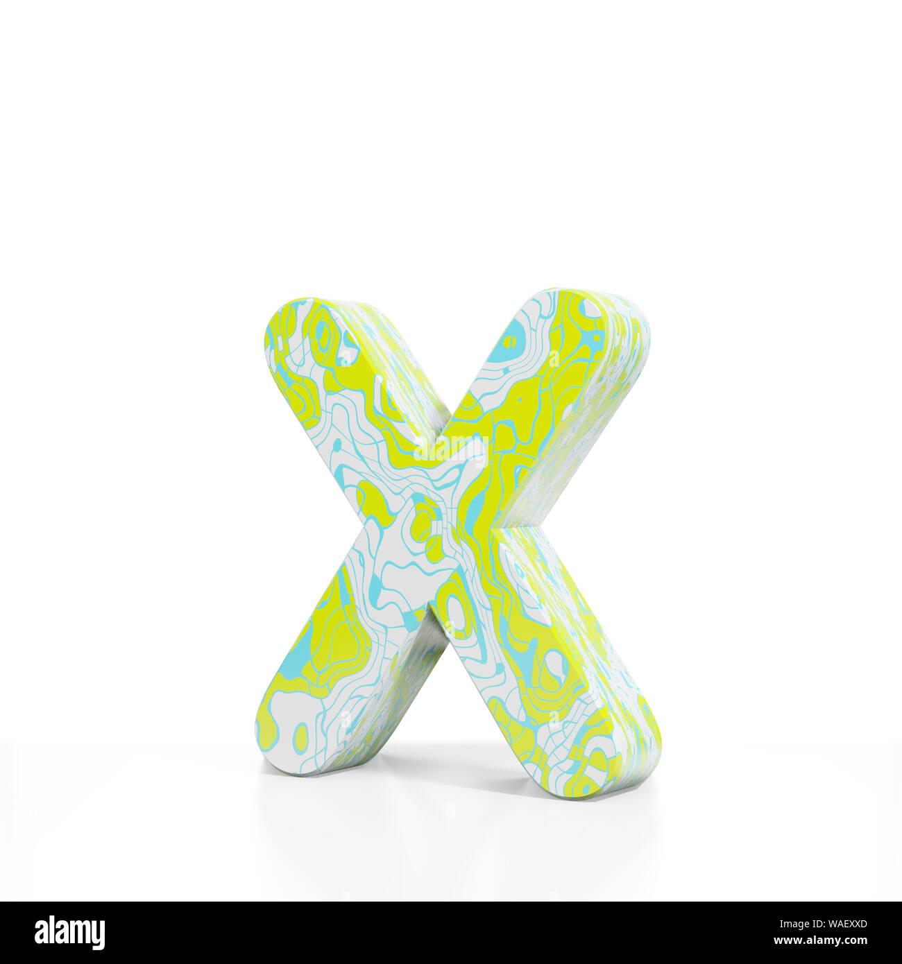 3D rendering letter small X on white background. Signs and symbols ...