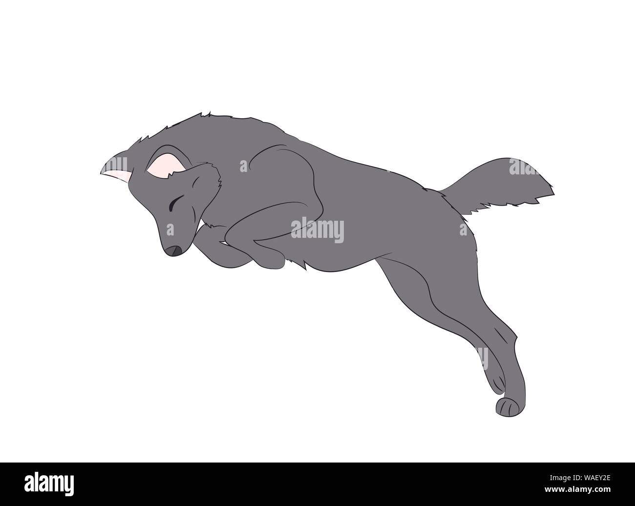 White Wolf Running Anime